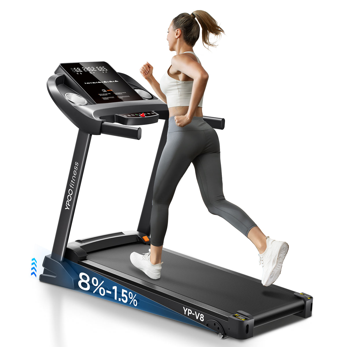 YPOO V8 Auto-Folding Treadmill with Incline – YPOO Fitness